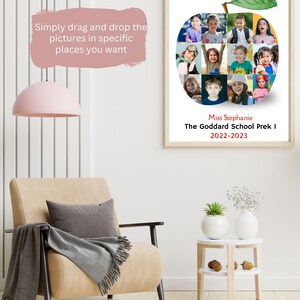 12 Students Custom Apple Teacher Photo Collage Template Personalized ...