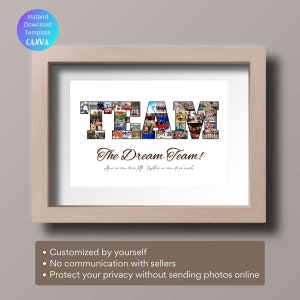 Custom Team Photo Collage Template Personalized Sport Team Collage Gift ...