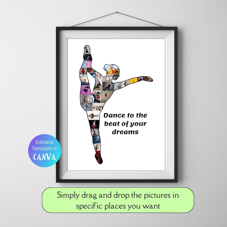 Personalized Dancing Girl Photo Collage Template Custom Gift for Dancer ...