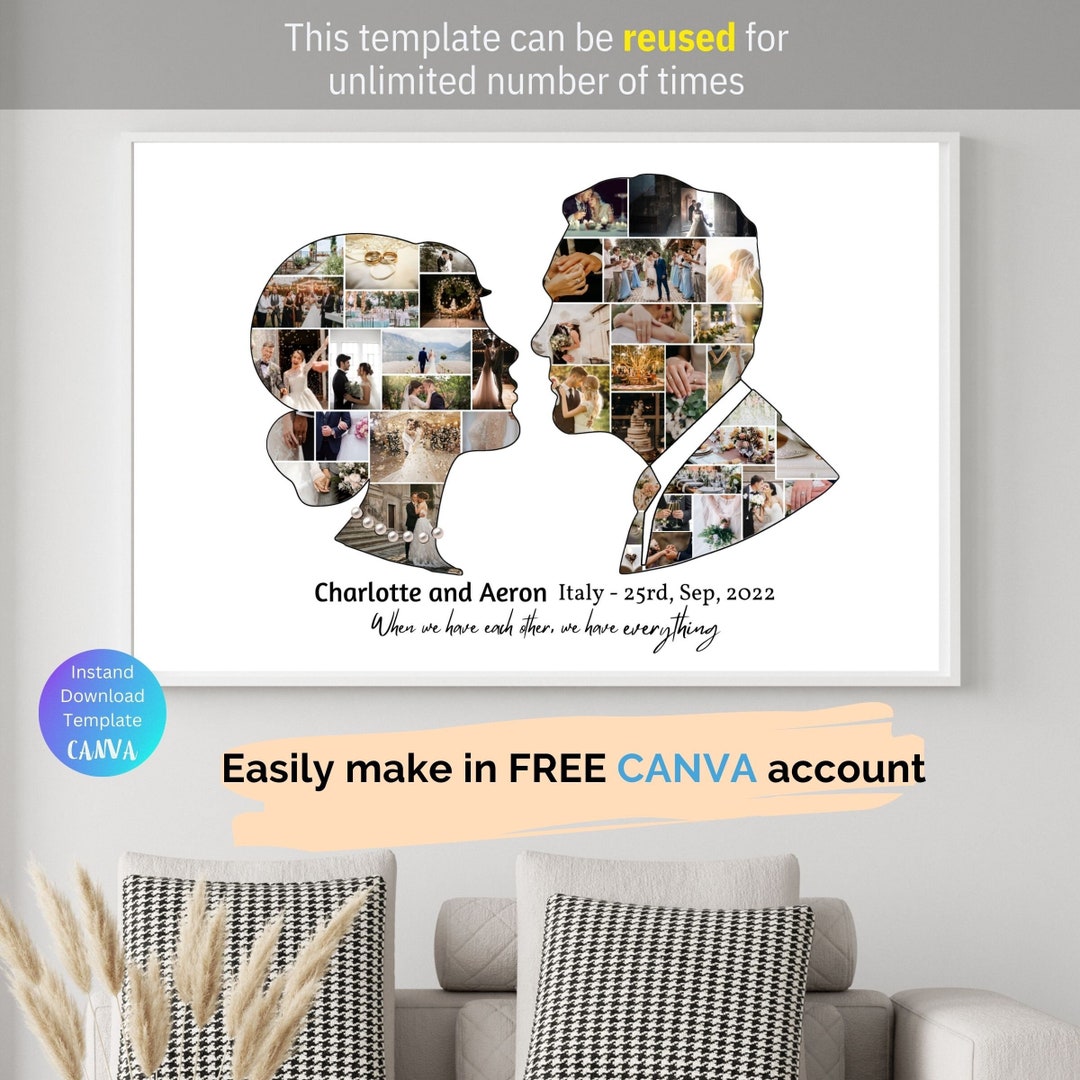 Custom Wedding Photo Collage Template Personalized Wedding Photo Album ...