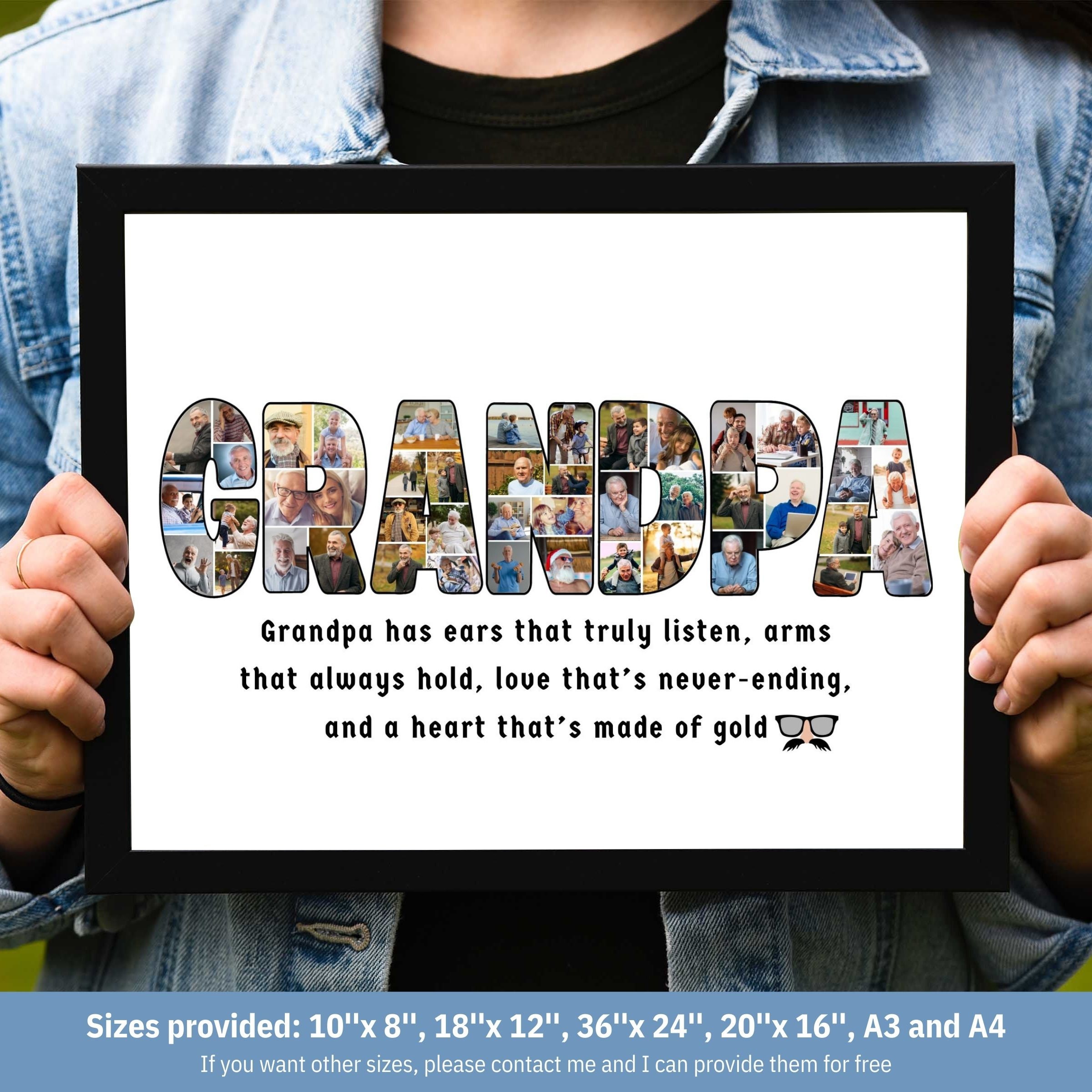 Custom Grandpa Photo Collage Template Collage for Grandad Personalized ...