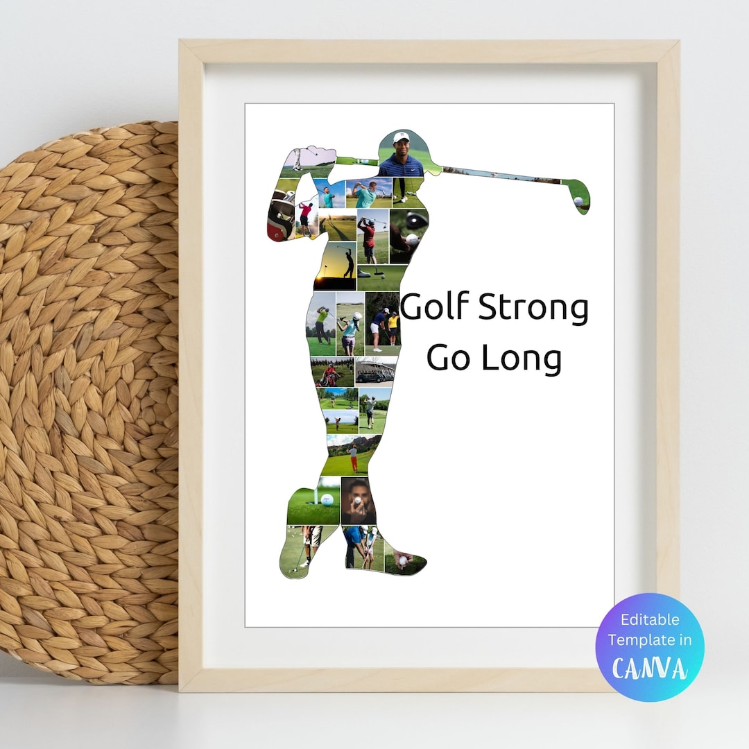 Custom Golf Photo Collage Template Personalized Golf Gifts for Men ...