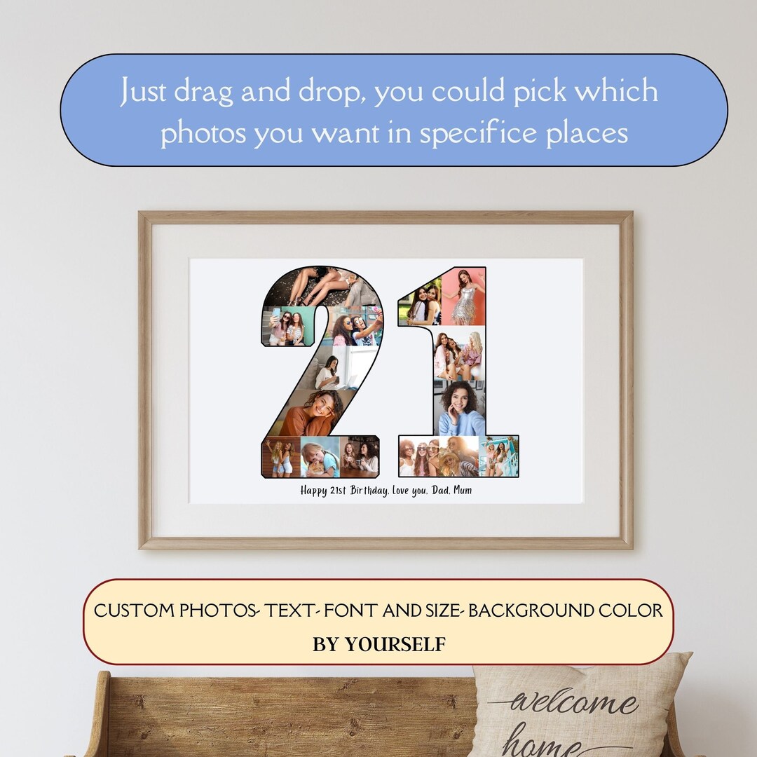 Custom 21st Birthday Photo Collage Template Personalized 21st - Etsy