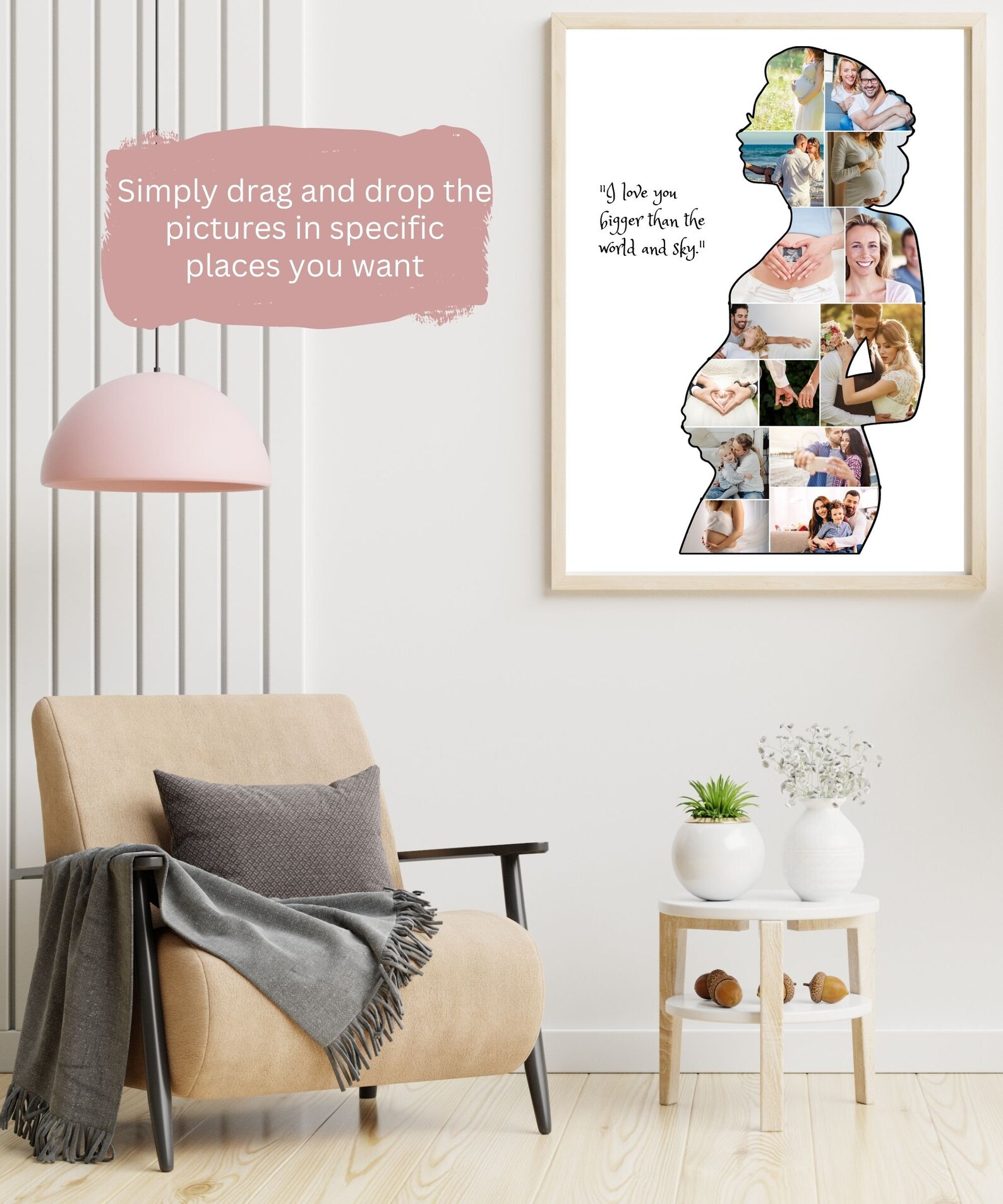 Custom Pregnancy Woman Collage Template Pregnancy Gift for - Etsy