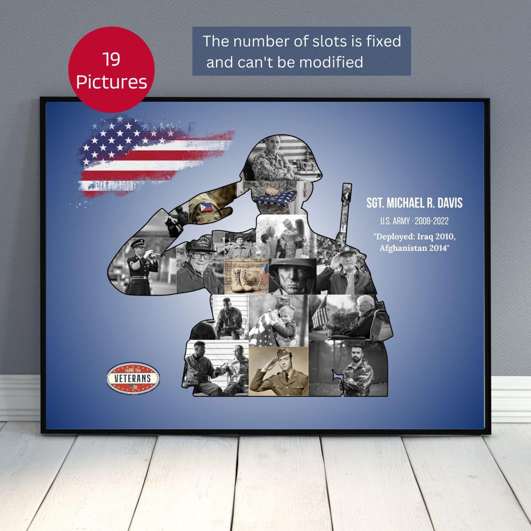 Persoanlized Military Collage Template Custom Military Gift Editable ...