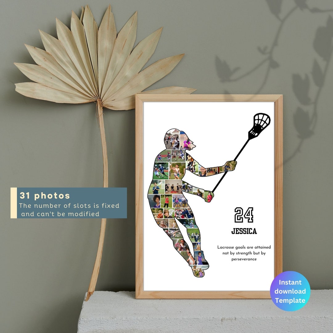 Custom Woman Lacrosse Player Collage Template Printable Lacrosse ...