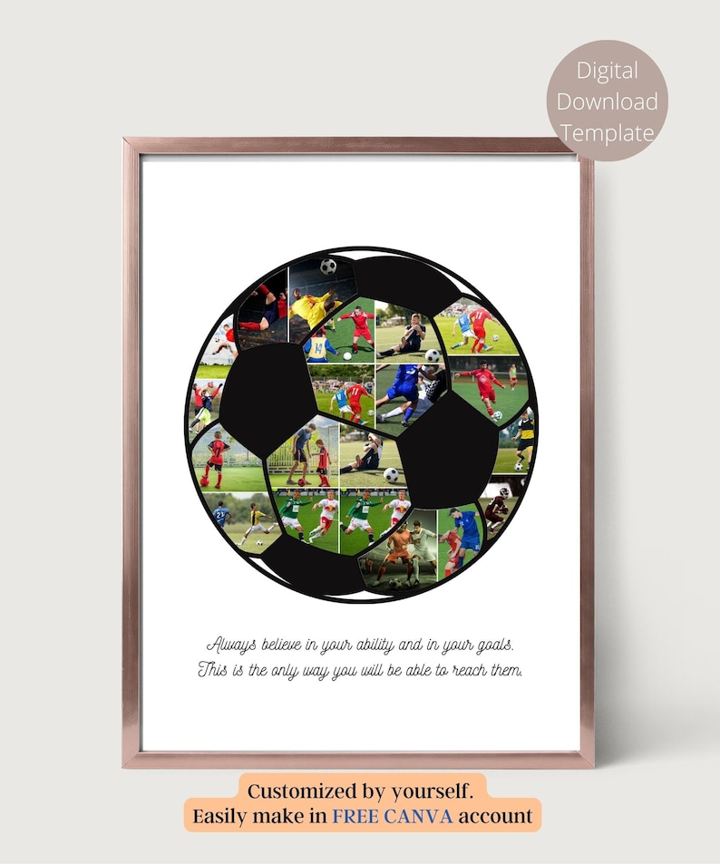 Custom Football Photo Collage Template Printable 20 Pictures - Etsy
