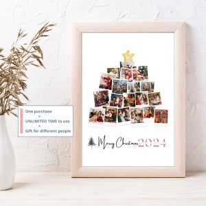 Christmas Tree Shape Collage Template Custom Christmas Photo Collage ...