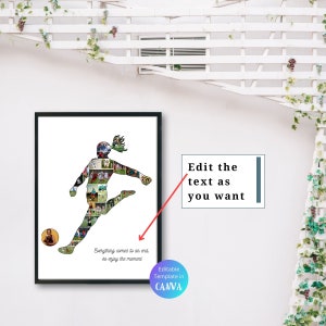 Custom Football Photo Collage Template Personalized Gifts for Soccer ...