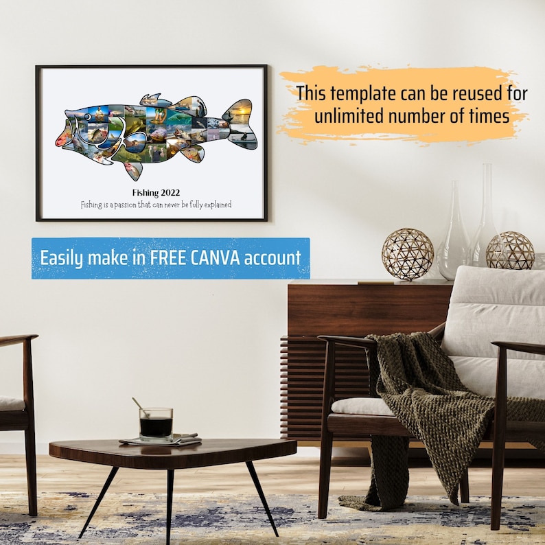 Custom Bass Fish Photo Collage Template 34 Pictures Collage - Etsy