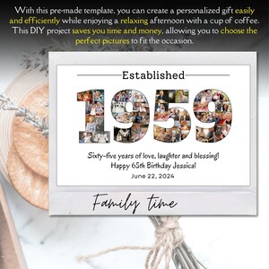 Custom Set of 1959 65th Birthday Photo Collage Templates Established in ...