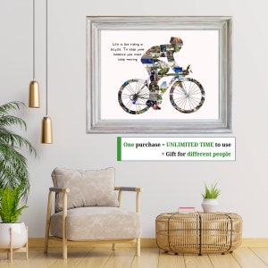 Personalized Cycling Photo Collage Template Custom Cycling Gifts for ...