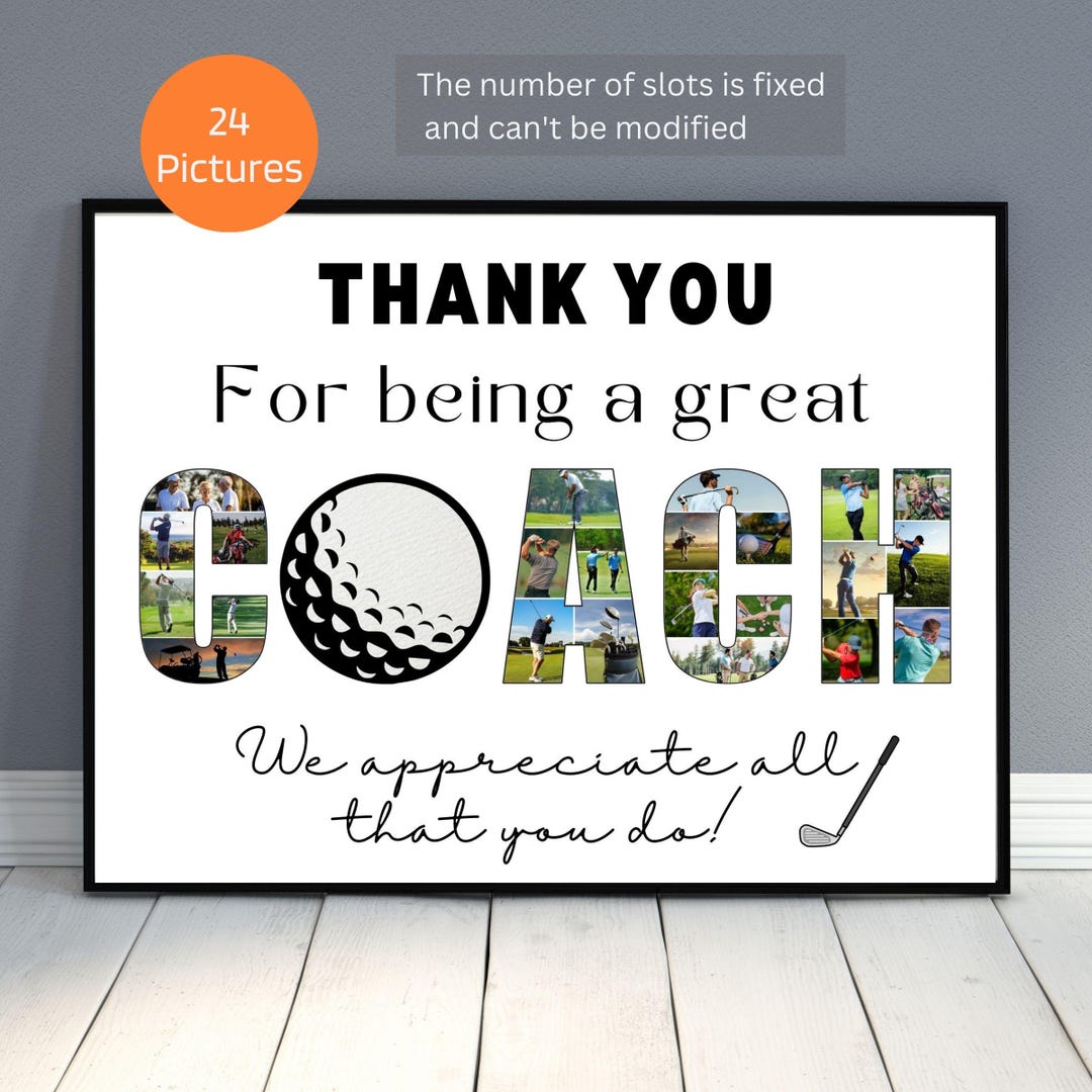 Custom Golf Photo Collage Template Personalized Golf Gifts for Coach ...
