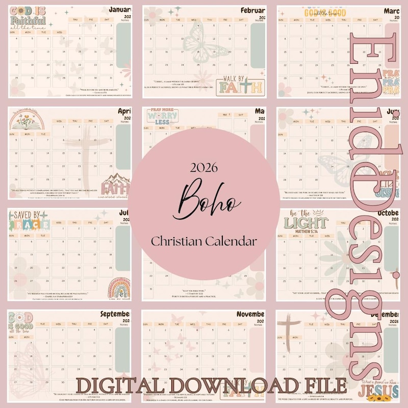Bible Themed Calendar - Etsy
