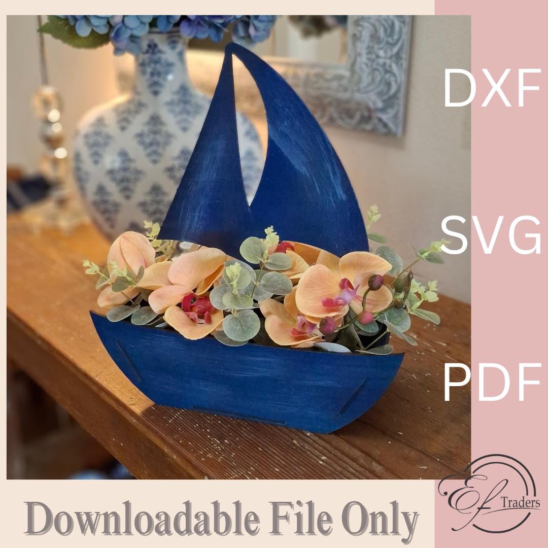 Sailboat Box Laser Cut File for Decor - Etsy