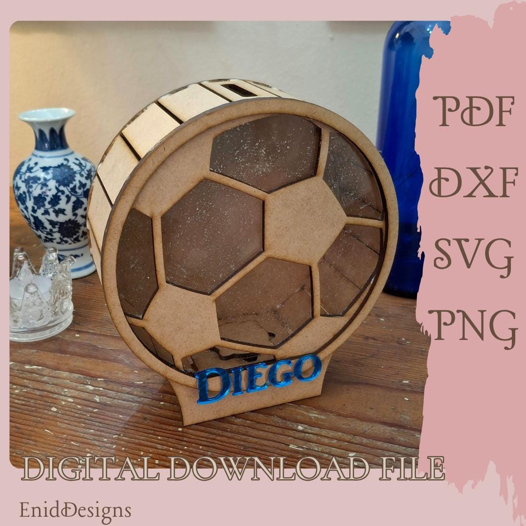 Laser Cut Soccer Ball Money Box – SVG DXF, Kids Decor (digital Download ...