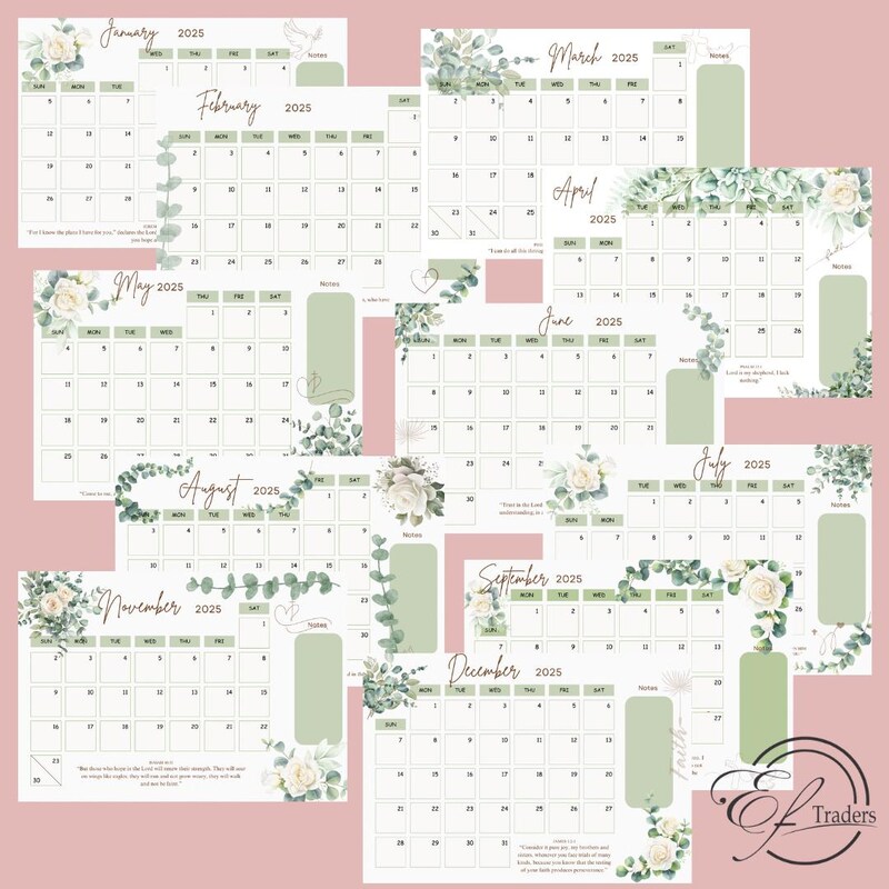 Free Printable Christian Calendar - Etsy