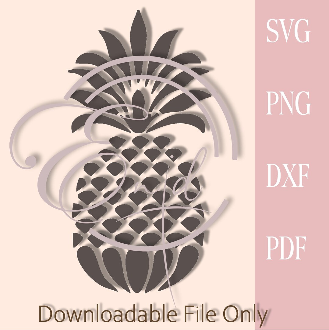 Stencil Design Cut Out Pineapple SVG / DXF and PNG File - This Design ...