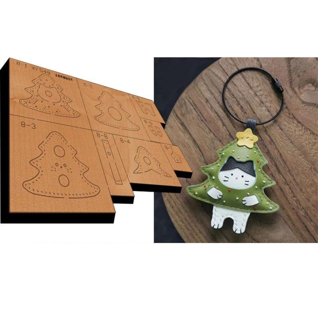 Christmas Tree Leather Die Cut, Christmas Gift, Leather Stainless ...
