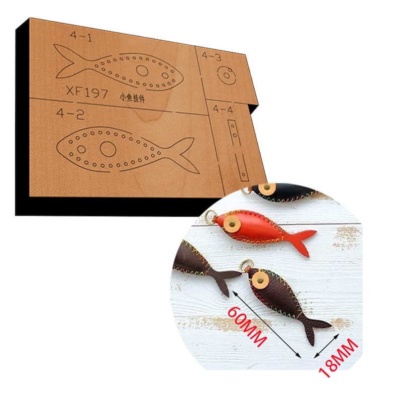 DIY Fish Keychain Leather Die Cutting-handmade Pendant Steel Rule Metal ...