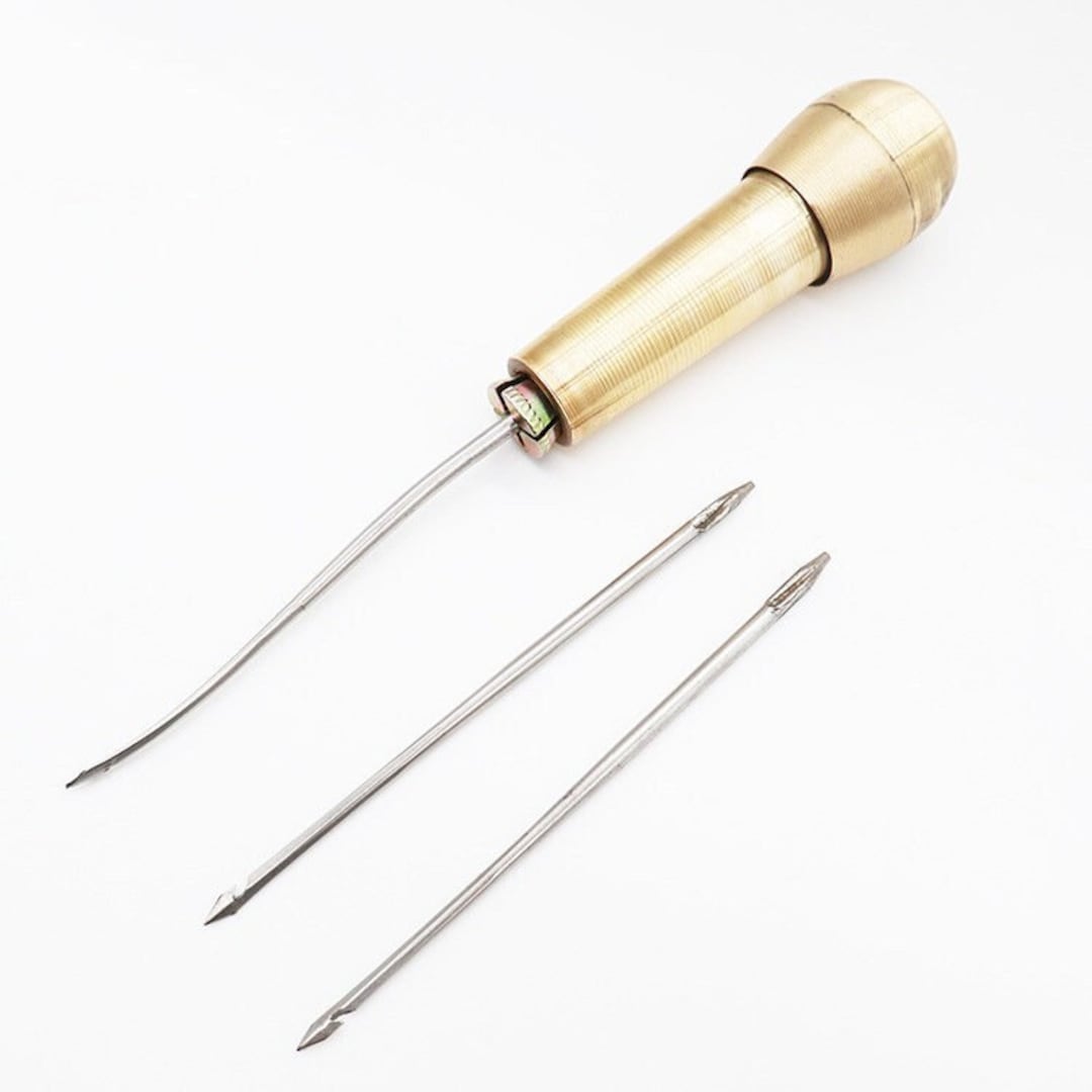 Copper Shank Awl Needles, Interchangeable Head Awls, Curved Hook ...