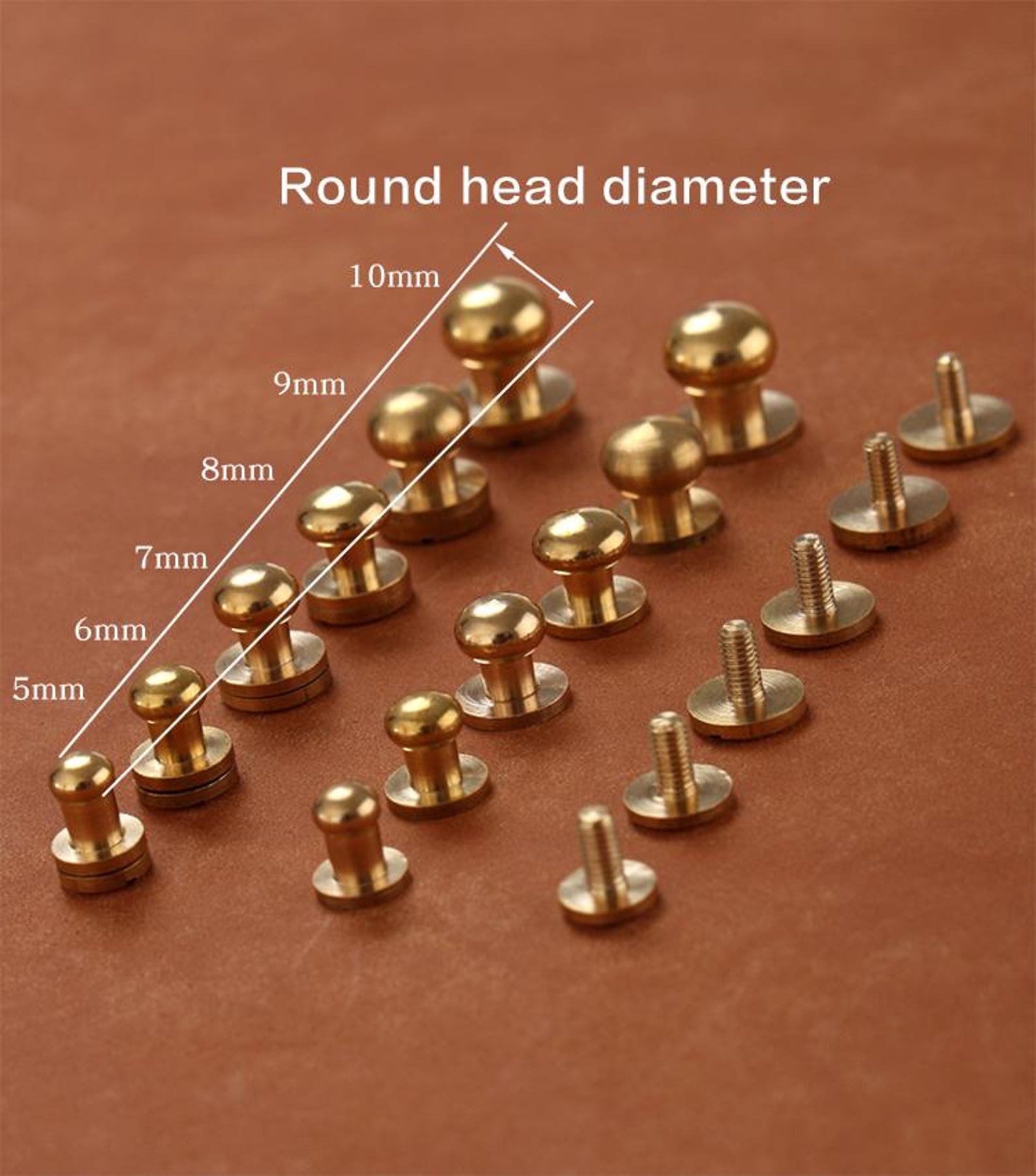 Handmade Leather Bag Screw Rivets, 5-10mm, Studs for Handbag, Leather ...