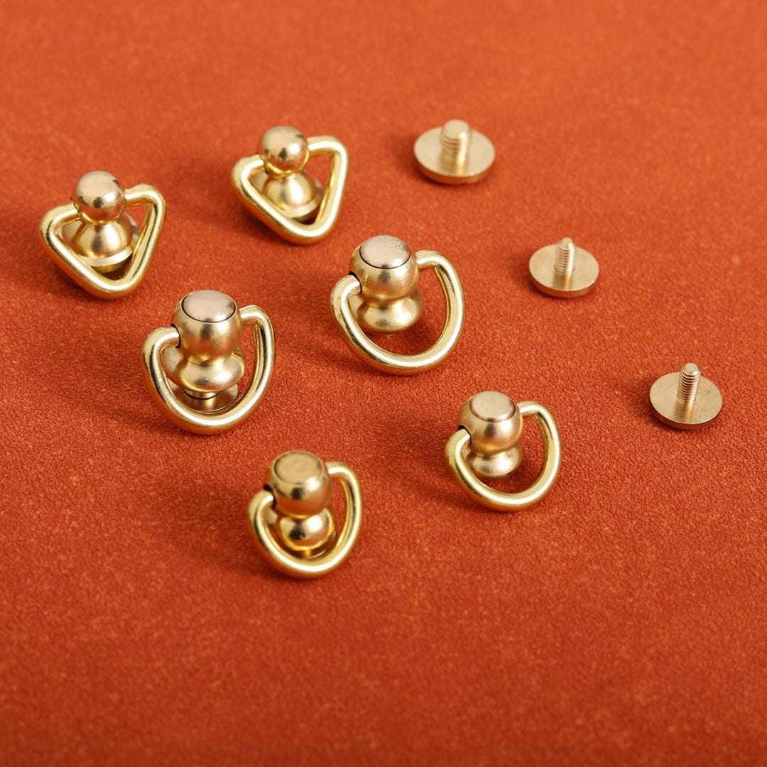 Glossy Buttons With Swivel Ring, Leather Bucket Staples, Metal Leather ...