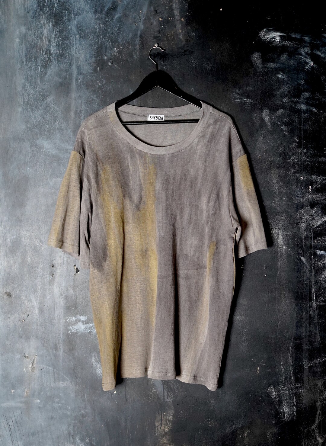 Hand Painted Linen T-shirt / Naturally Dyed Linen Tee / Oversized Linen ...