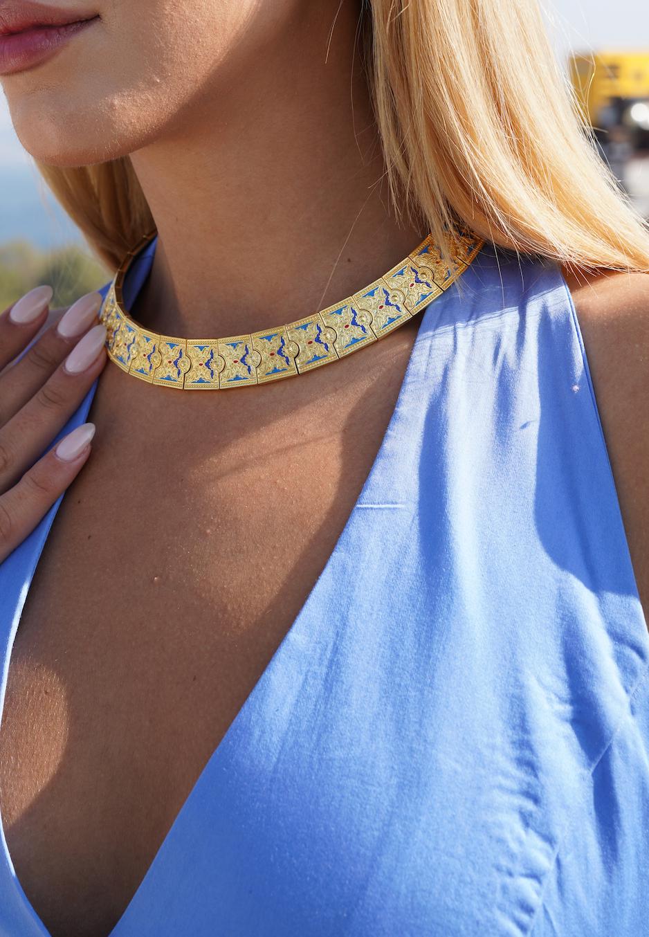 Royal Princess Flower Narrow Collar Necklace - Etsy