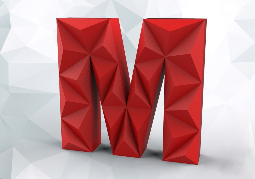 Papercraft Letter M 3D DIY Pepakura Origami Paper Low Poly - Etsy