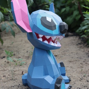 Stitch Paper Craft, Digital Template, Origami, PDF Download DIY, Low ...