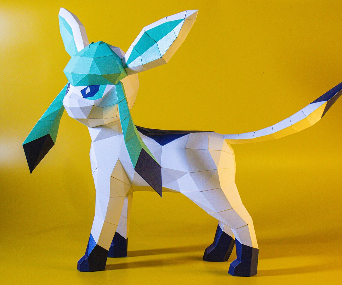 Pokemon Glaceon Eevee Evolution 3D Papercraft PDF, Templates, DIY ...