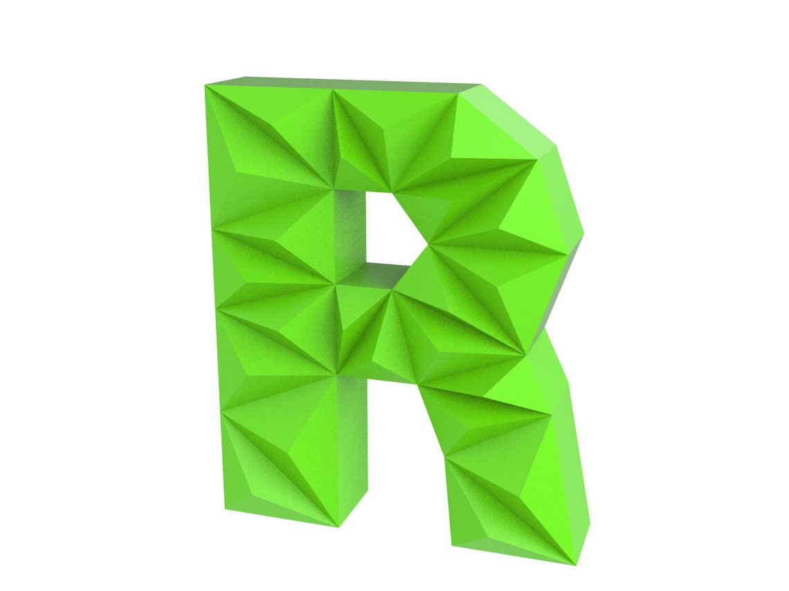 Papercraft Letter R 3D DIY Pepakura Origami Paper Low Poly - Etsy