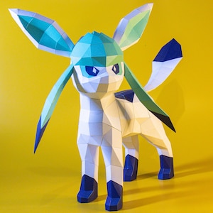 Pokemon Glaceon Eevee Evolution 3D Papercraft PDF, Templates, DIY ...