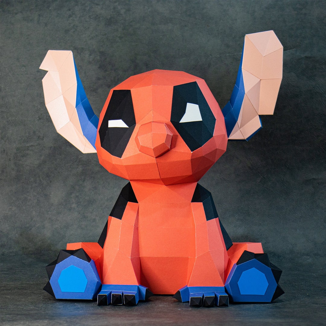 Stitch Deadpool Paper Craft, Digital Template, Origami, PDF Download ...