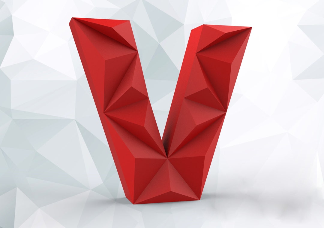 Papercraft Letter V 3D DIY Pepakura Origami Paper Low Poly - Etsy
