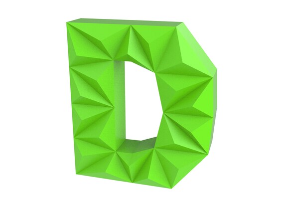 Papercraft Letter D 3D DIY Pepakura Origami Paper Low Poly | Etsy