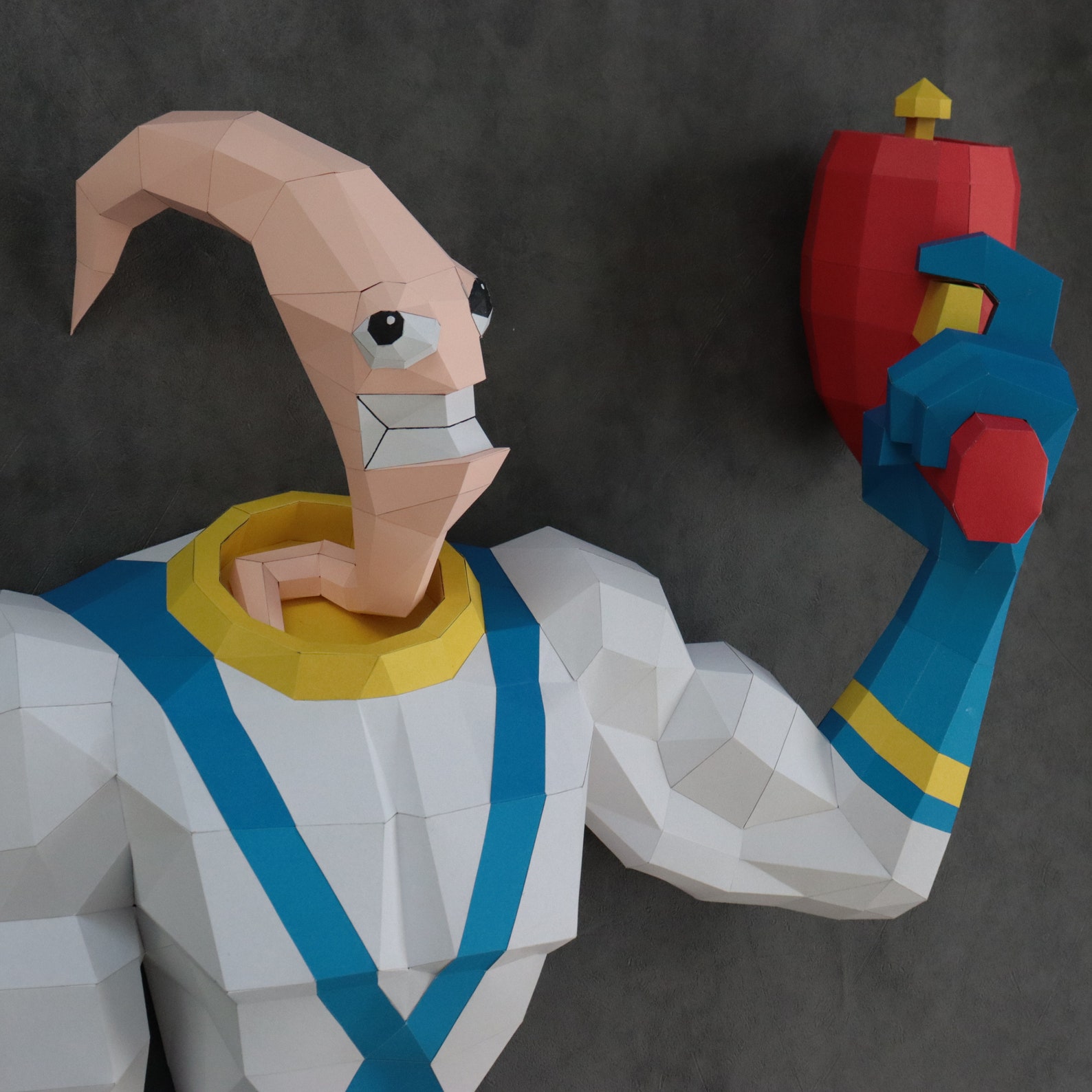 Earthworm Jim PDF Papercraft DIY Pepakura Origami Template Low Poly - Etsy