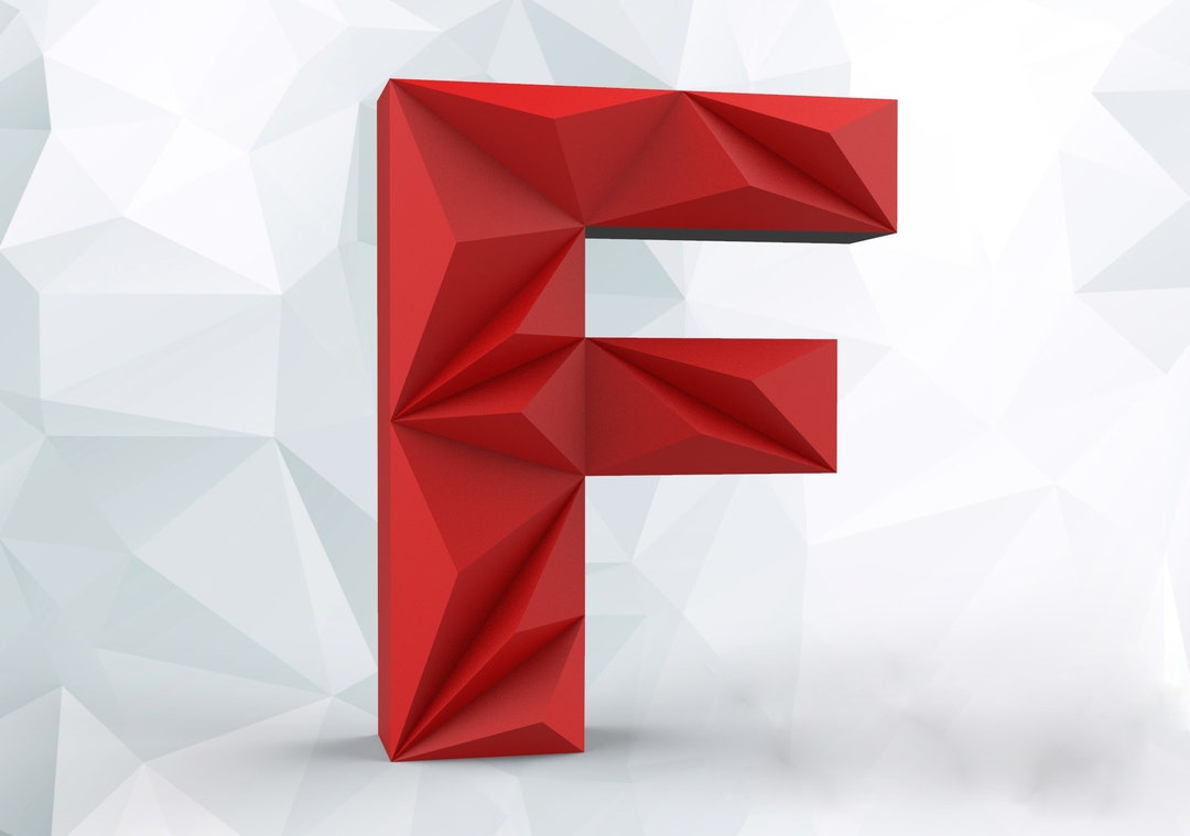 Papercraft Letter F 3D DIY Pepakura Origami Paper Low Poly - Etsy