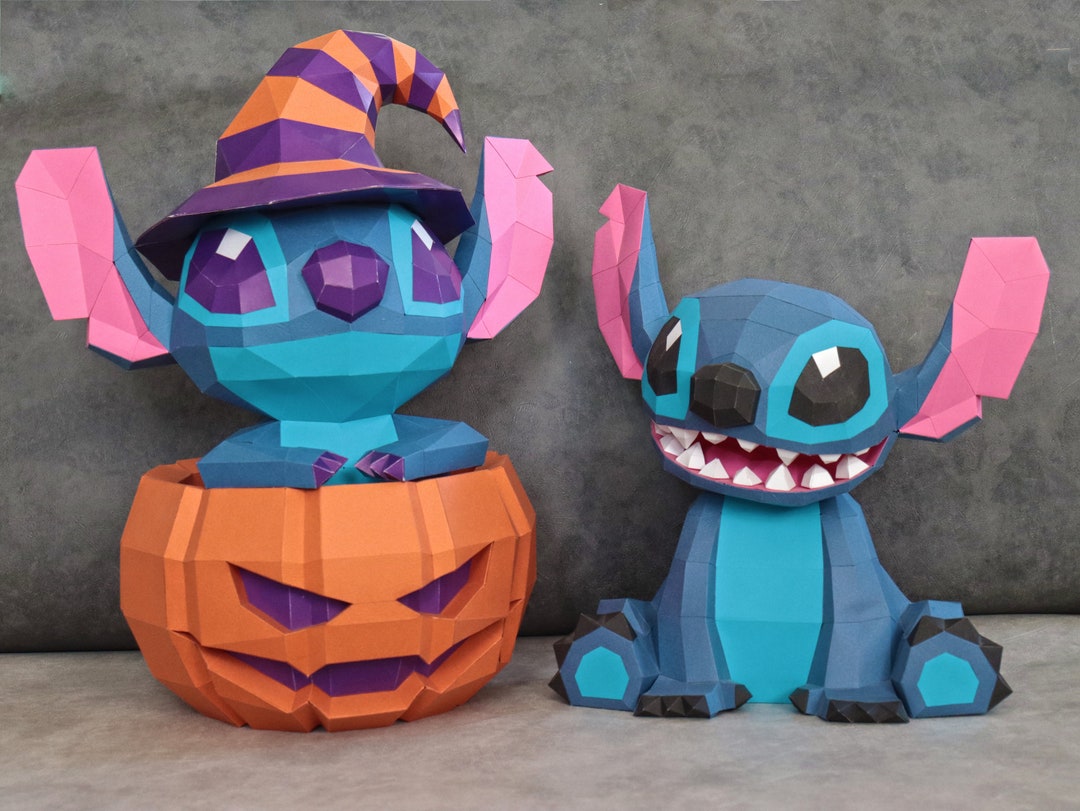 Stitch and Stitch Halloween PDF SVG Papercraft DIY Pepakura Origami ...