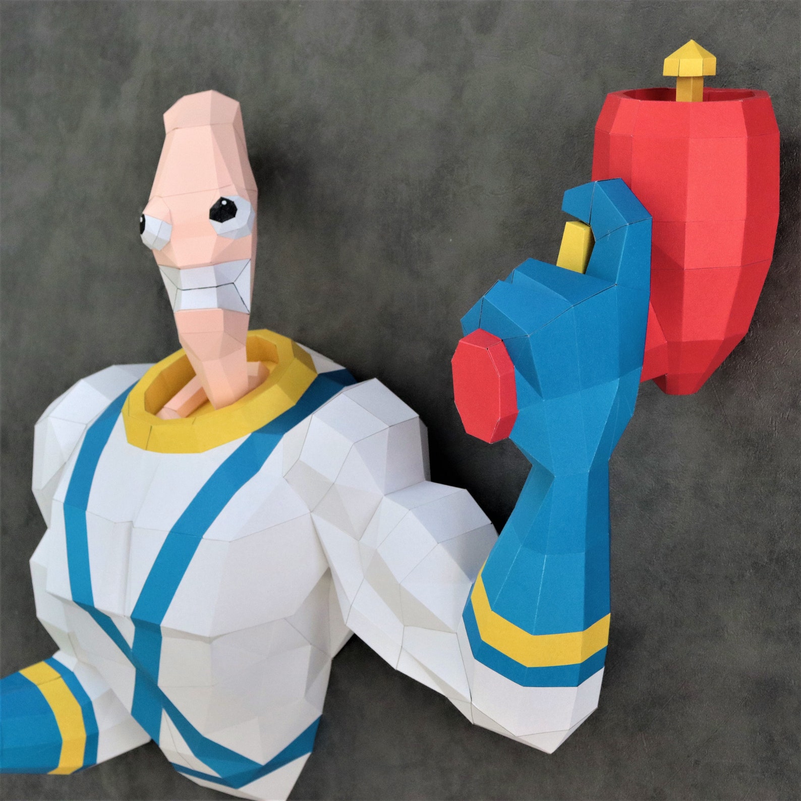 Earthworm Jim PDF Papercraft DIY Pepakura Origami Template Low Poly - Etsy