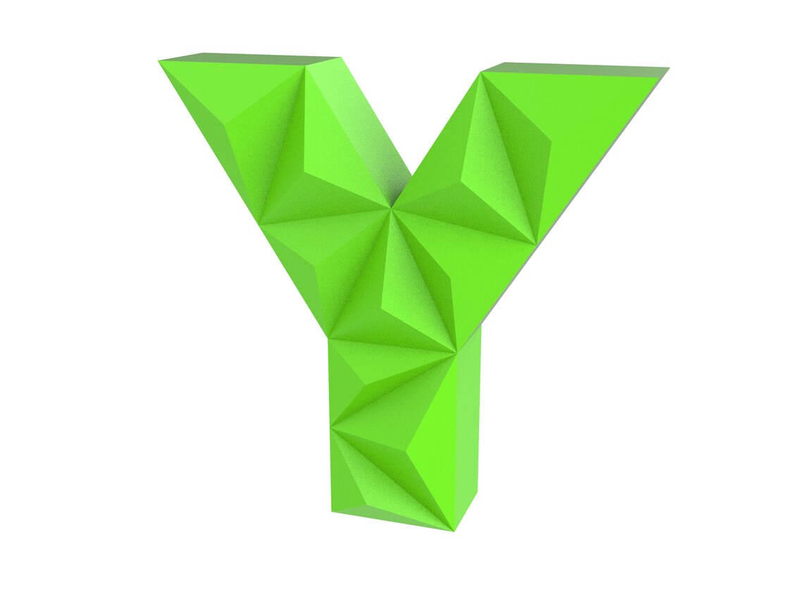 Papercraft Letter Y 3D DIY Pepakura Origami Paper Low Poly | Etsy