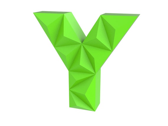 Papercraft Letter Y 3D DIY Pepakura Origami Paper Low Poly | Etsy