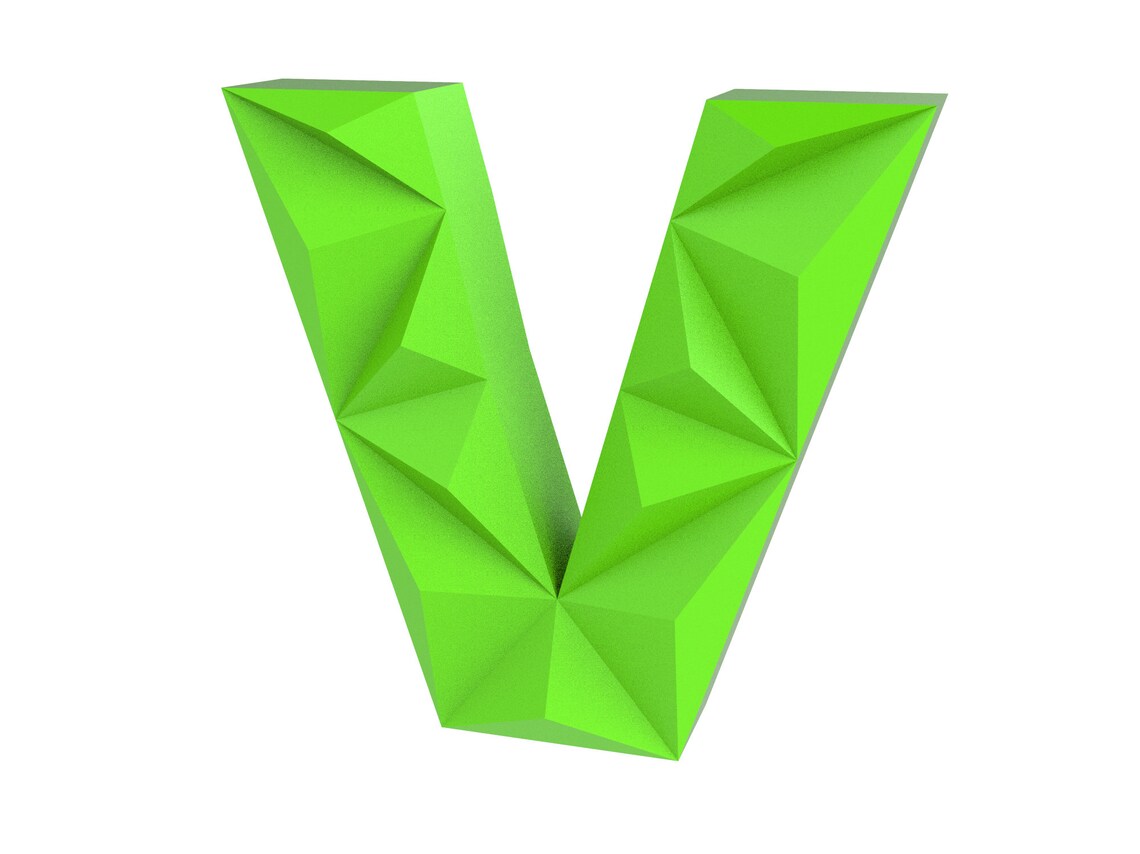 Papercraft Letter V 3D DIY Pepakura Origami Paper Low Poly - Etsy