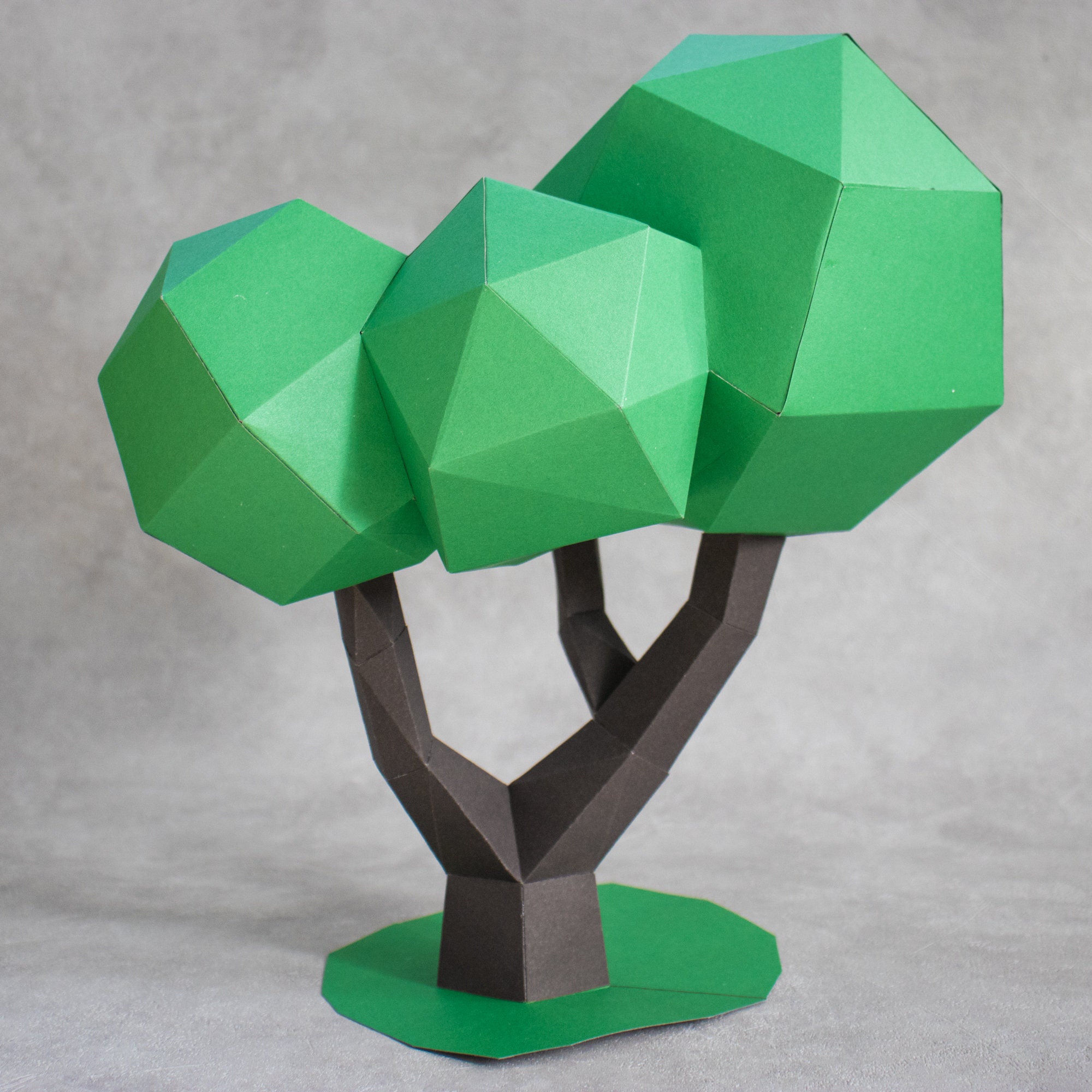 Set of Trees 2 Pieces Papercraft DIY Pepakura Origami Kit Template Low ...