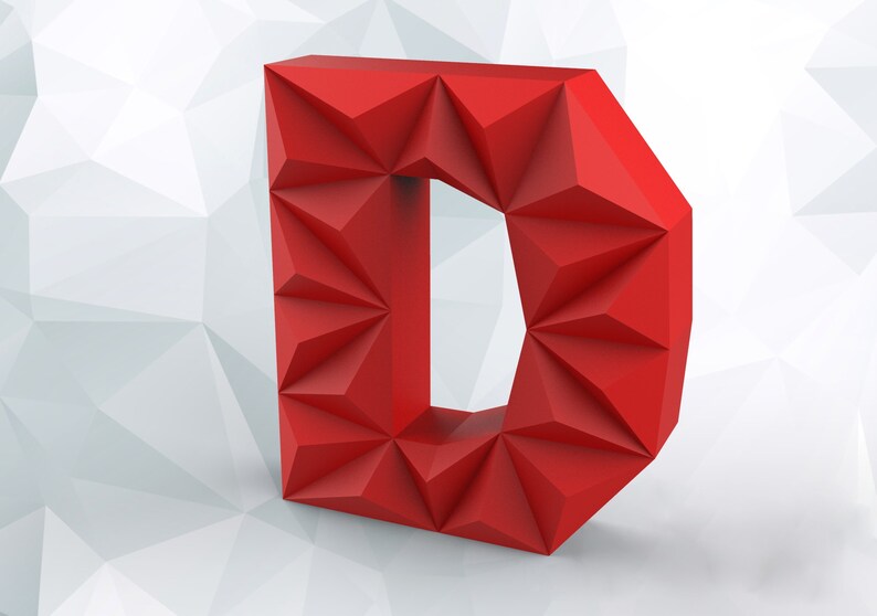 Papercraft Letter D 3D DIY Pepakura Origami Paper Low Poly - Etsy