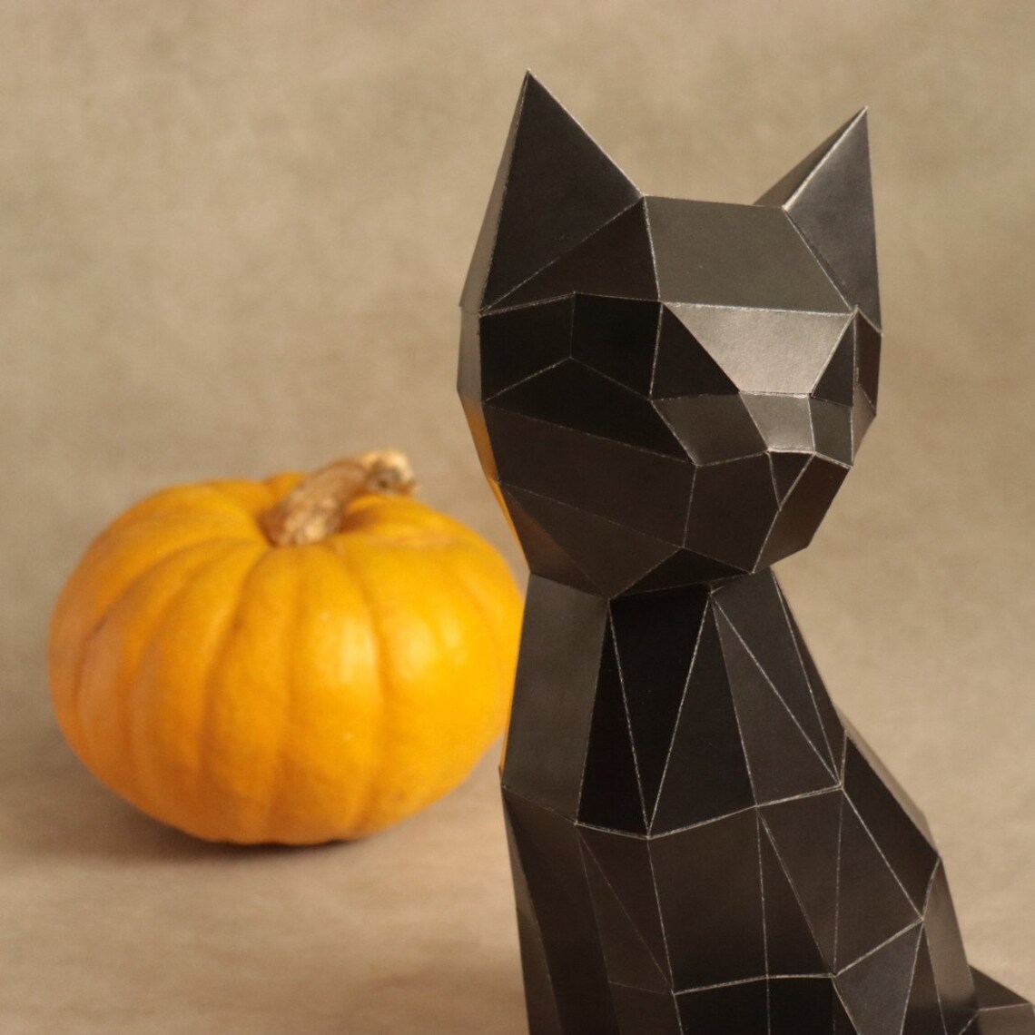 Black Cat Papercraft DIY Pepakura Origami Template Low Poly - Etsy