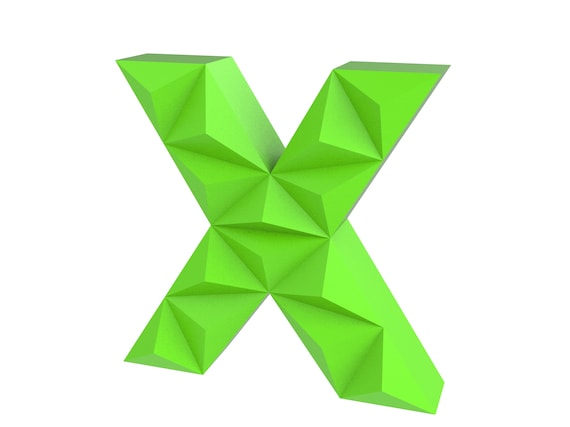 Papercraft Letter X 3D DIY Pepakura Origami Paper Low Poly | Etsy