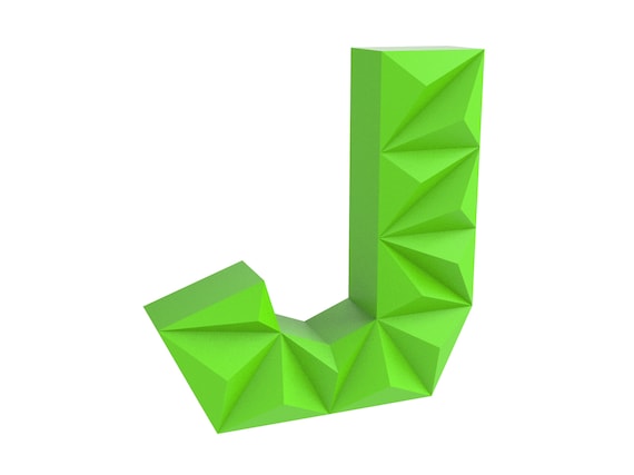 Papercraft Letter J 3D DIY Pepakura Origami Paper Low Poly | Etsy