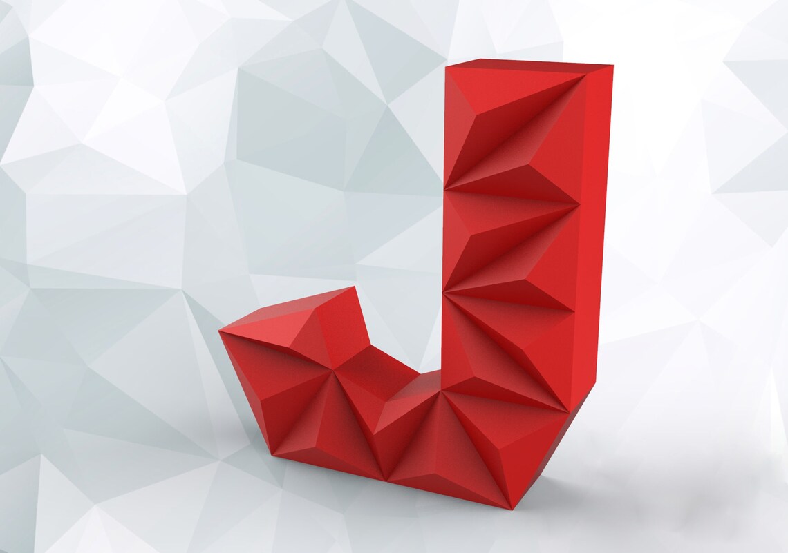 Papercraft Letter J 3D DIY Pepakura Origami Paper Low Poly - Etsy